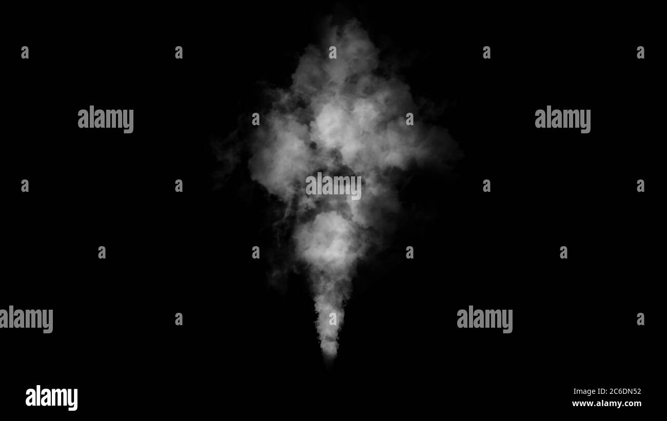 Explosion smoke bomb on isolated black background. Smoking cigarette ...