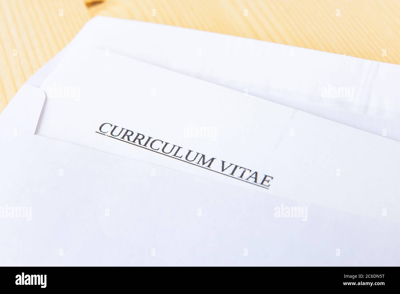 Model curriculum vitae put in an envelope Stock Photo - Alamy