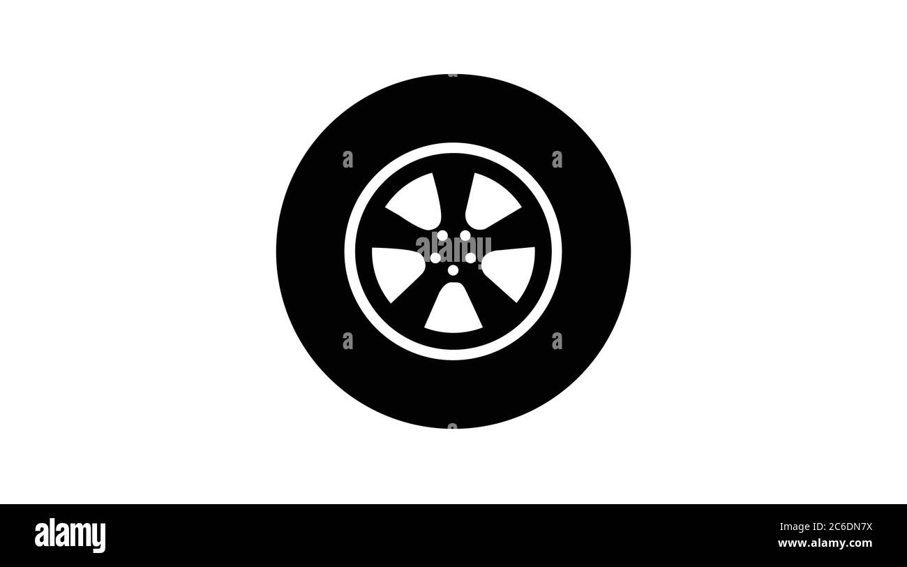 Vector Isolated Illustration of a Black Wheel Icon Stock Vector Image ...