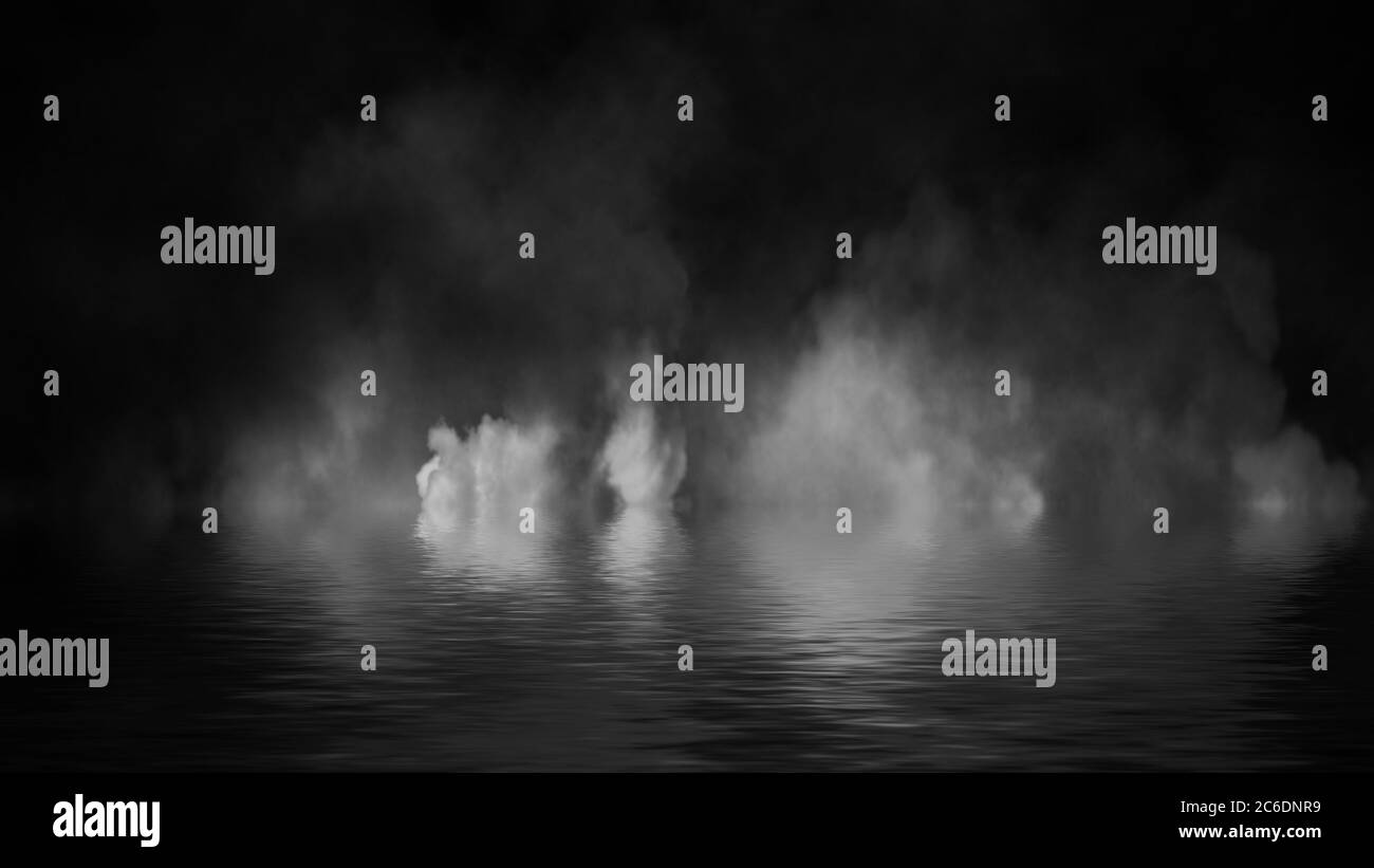 Paranormal fog isolated on black background. Stock illustration. Smoke ...