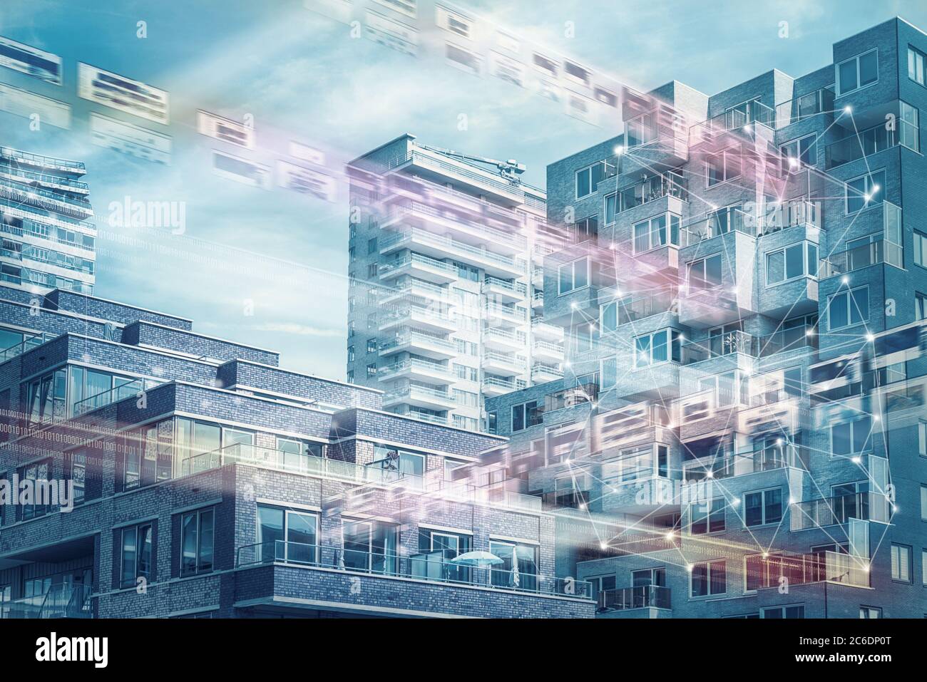 Modern living, Zuidas Amsterdam, IOT, network concept. Smart city. 5G ...