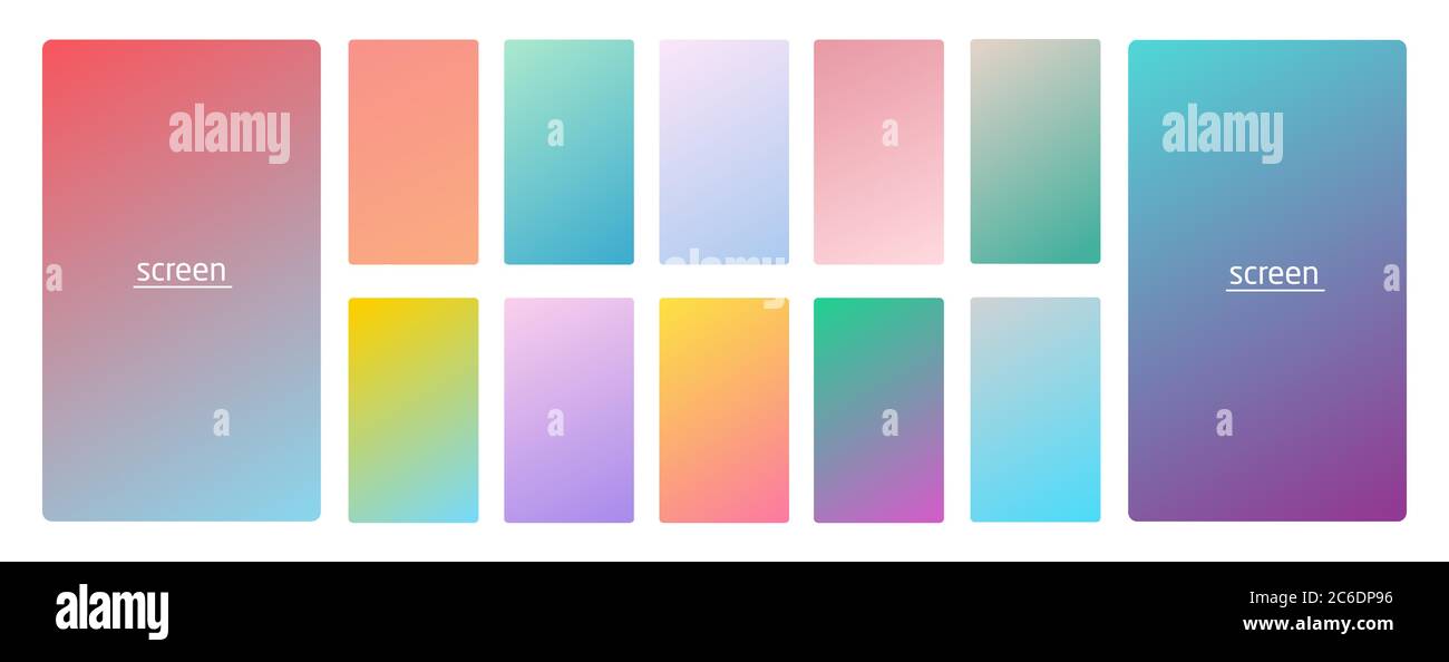 Pastel gradient smooth and vibrant soft color background set Stock ...