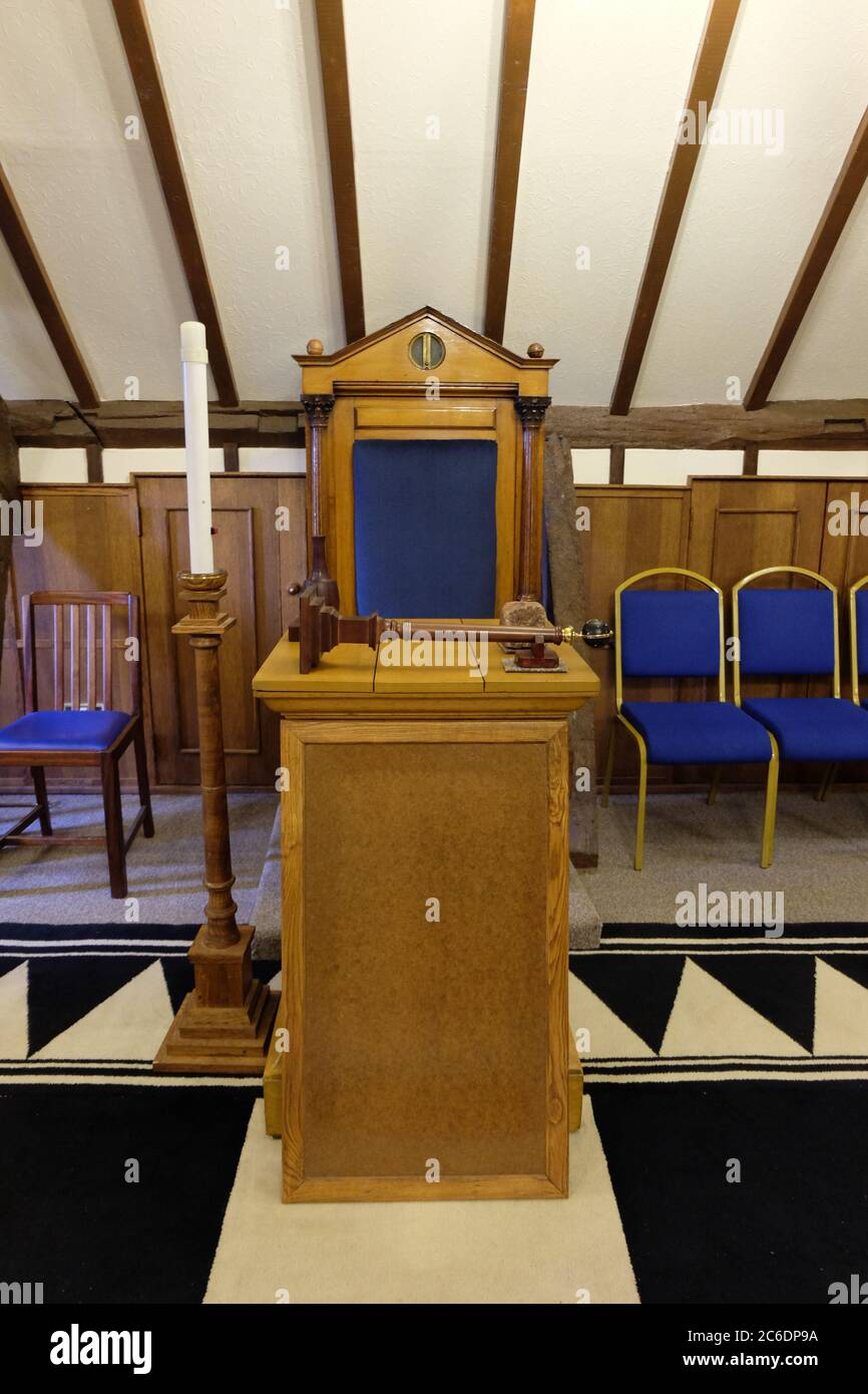 Masonic wardens chair Stock Photo - Alamy