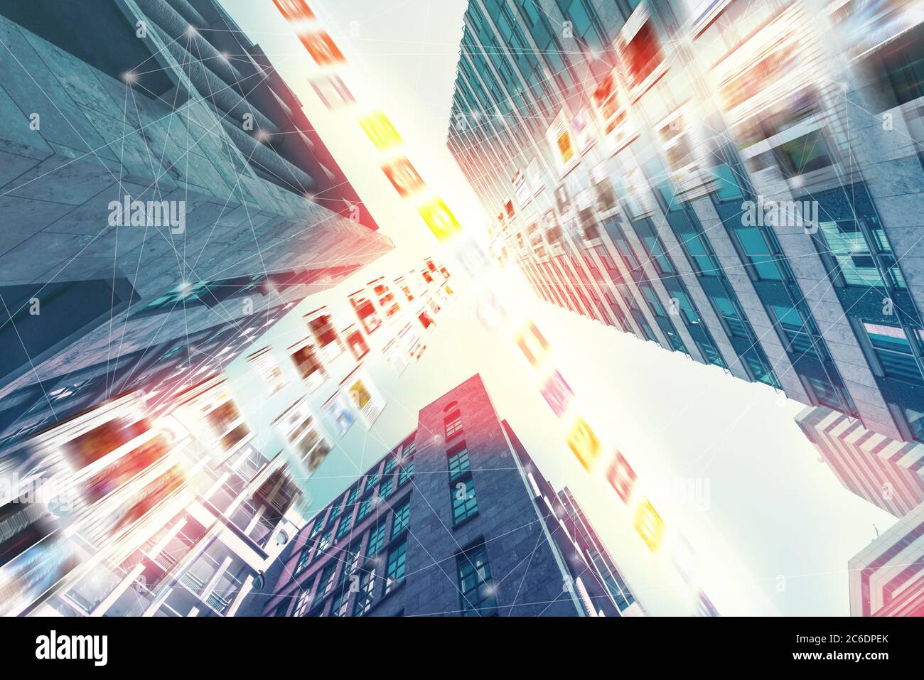 Modern living, Zuidas Amsterdam, IOT, network concept. Smart city. 5G ...