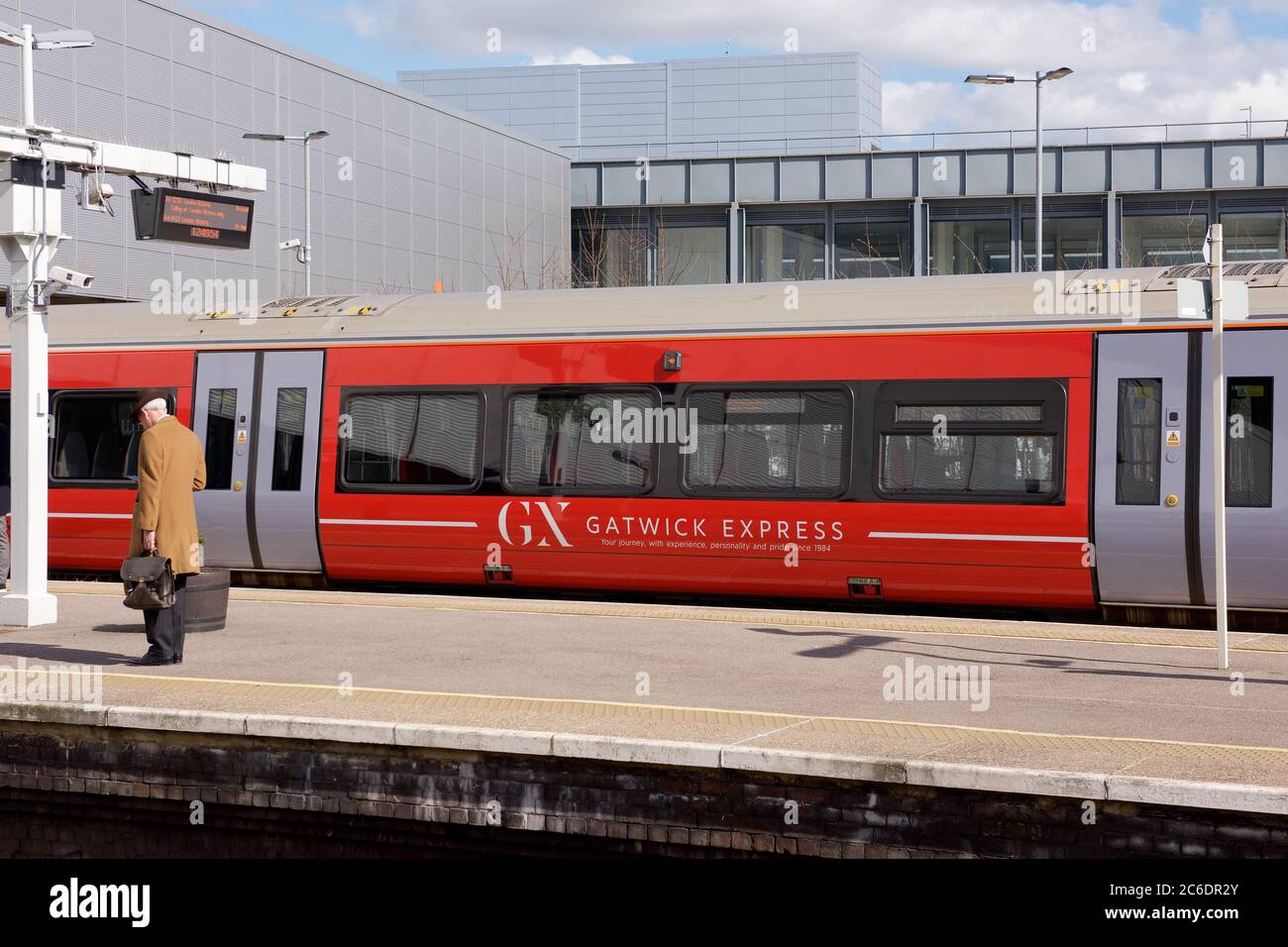 Gatwick Express Train at station Stock Photo - Alamy