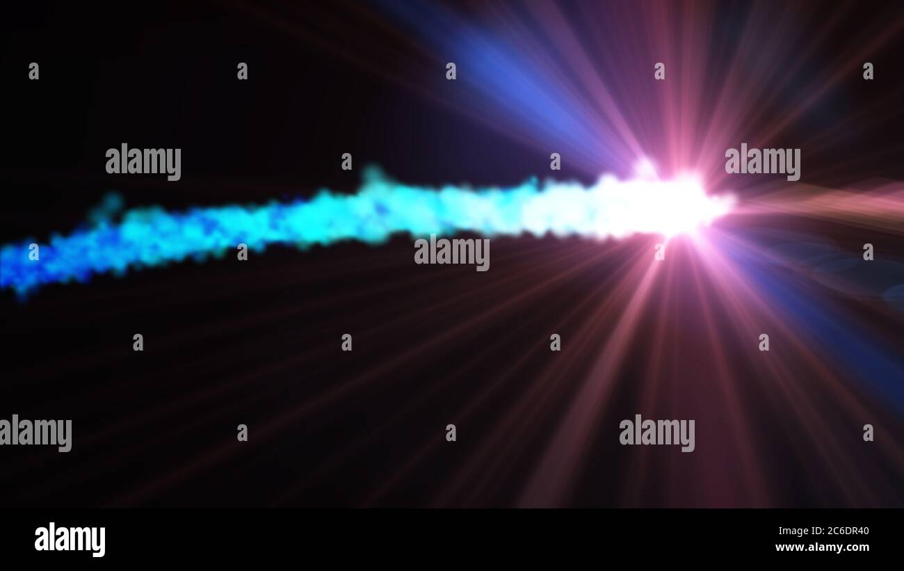 Comet light ray in the sky at Night Stock Photo - Alamy