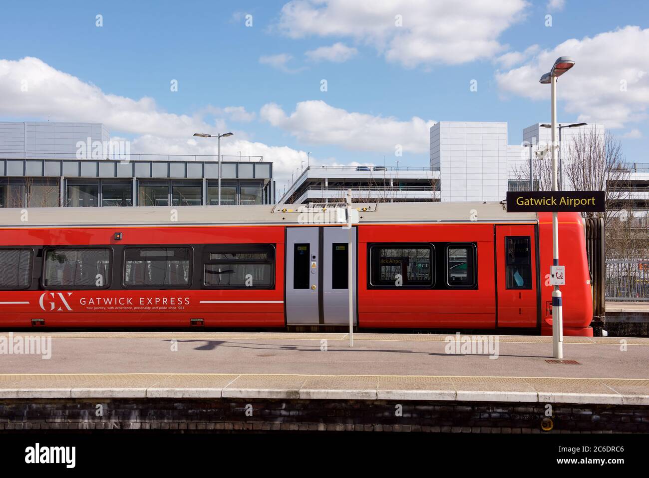 Gatwick Express Train at station Stock Photo - Alamy