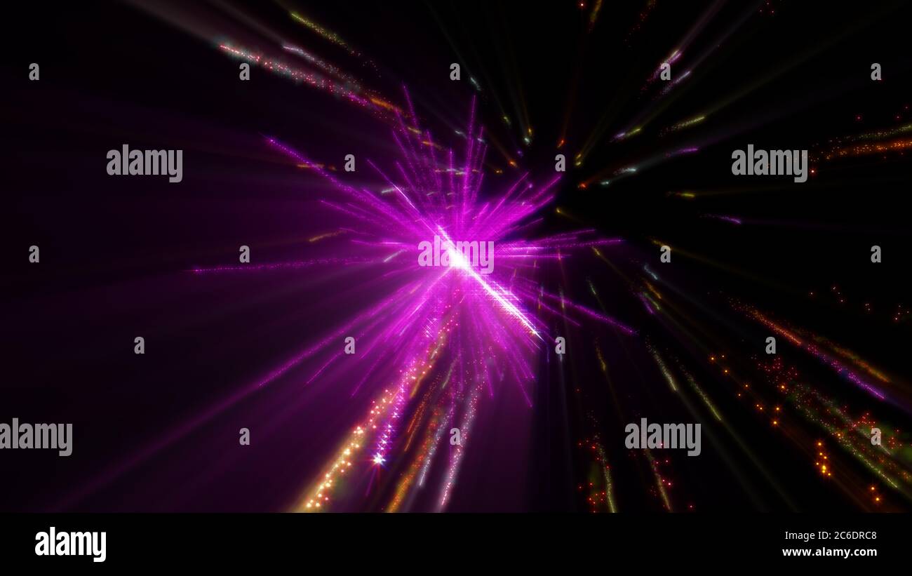 fireworks explosion particle light at night sky Stock Photo - Alamy