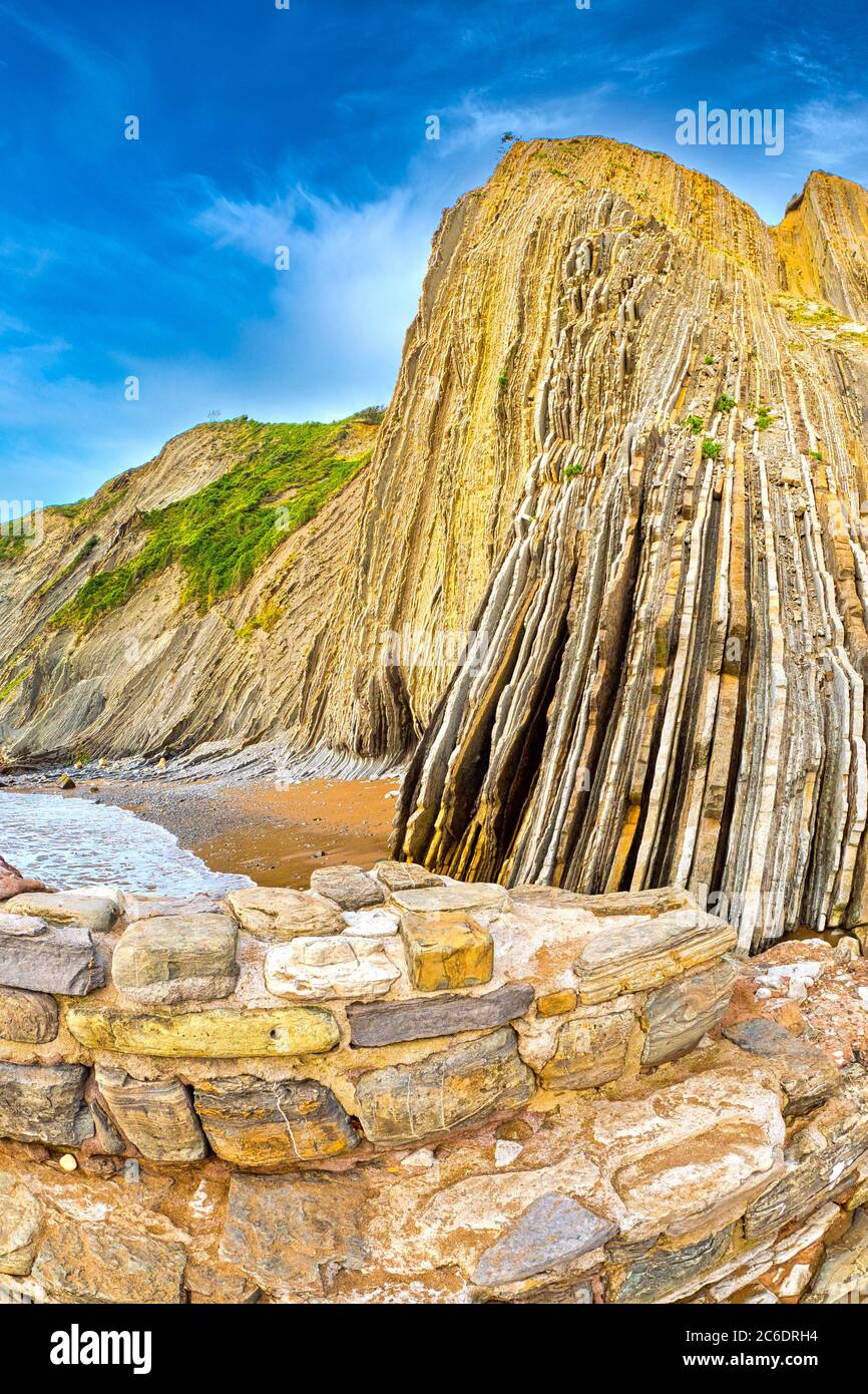 Steeply-tilted Layers of Flysch, Flysch Cliffs, Basque Coast UNESCO ...