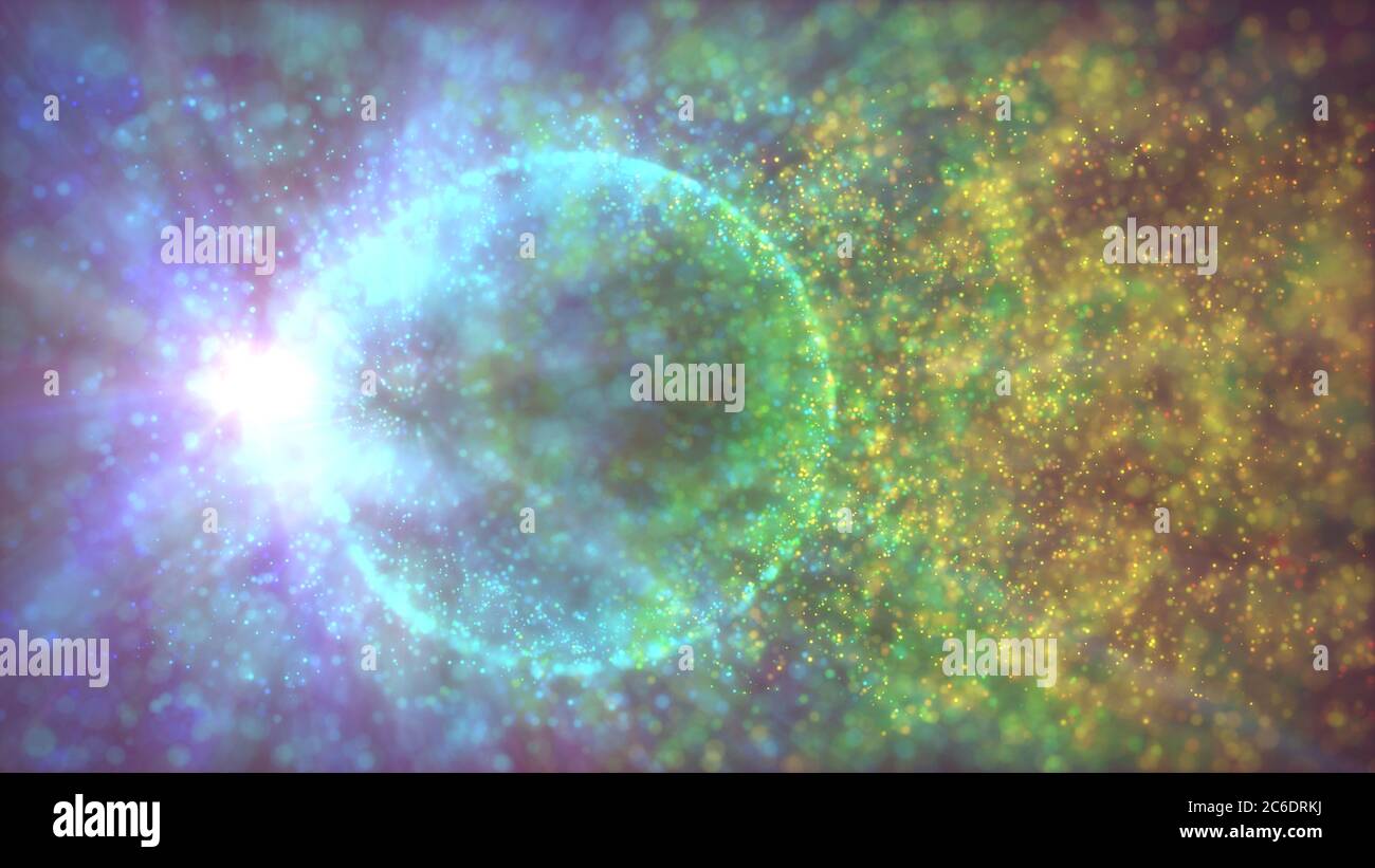 space particle nebula colorful abstract, 3d illustration Stock Photo ...