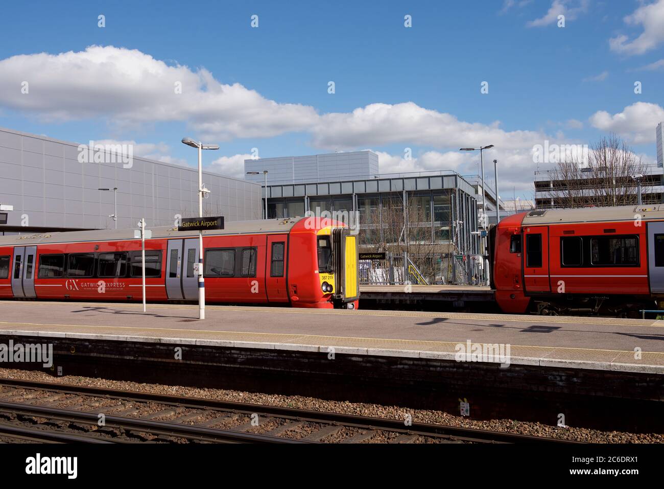 Gatwick Express Train at station Stock Photo - Alamy