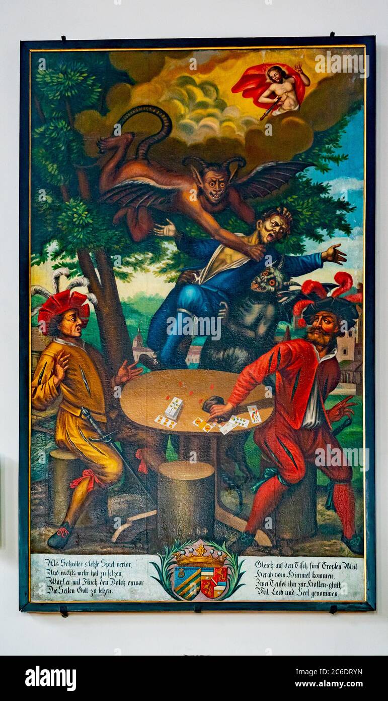 Willisau, LU / Switzerland - 3 July 2020: historic paintings fron the ...