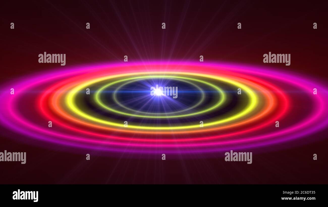 Abstract atom color rings background ray light Stock Photo - Alamy