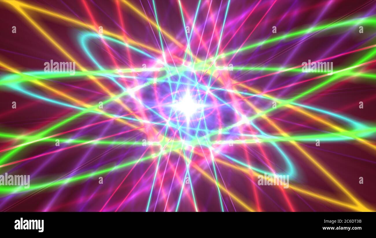Glowing atom structure with light laser ring Stock Photo - Alamy
