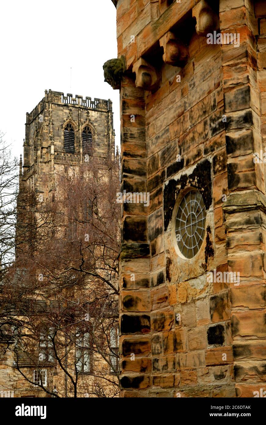 Water tower beside Durham Cathedral, College Green, Durham Stock Photo ...
