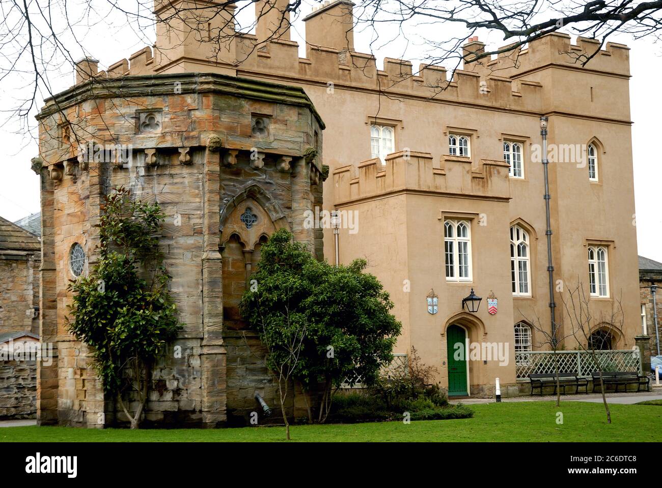 Water tower beside Durham Cathedral, College Green, Durham Stock Photo ...