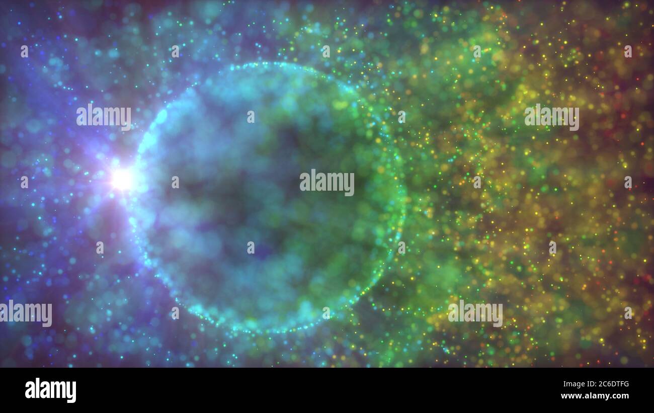 space particle nebula colorful abstract, 3d illustration Stock Photo ...