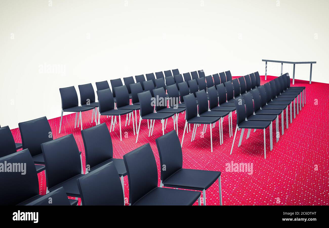 3d render of Conference hall with chairs Stock Photo - Alamy