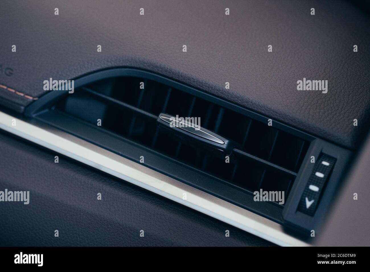Air conditioner. the air flow inside the car. detail interior of car ...