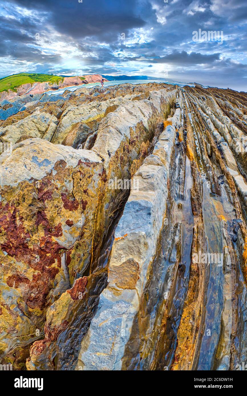 Steeply-tilted Layers of Flysch, Flysch Cliffs, Basque Coast UNESCO ...