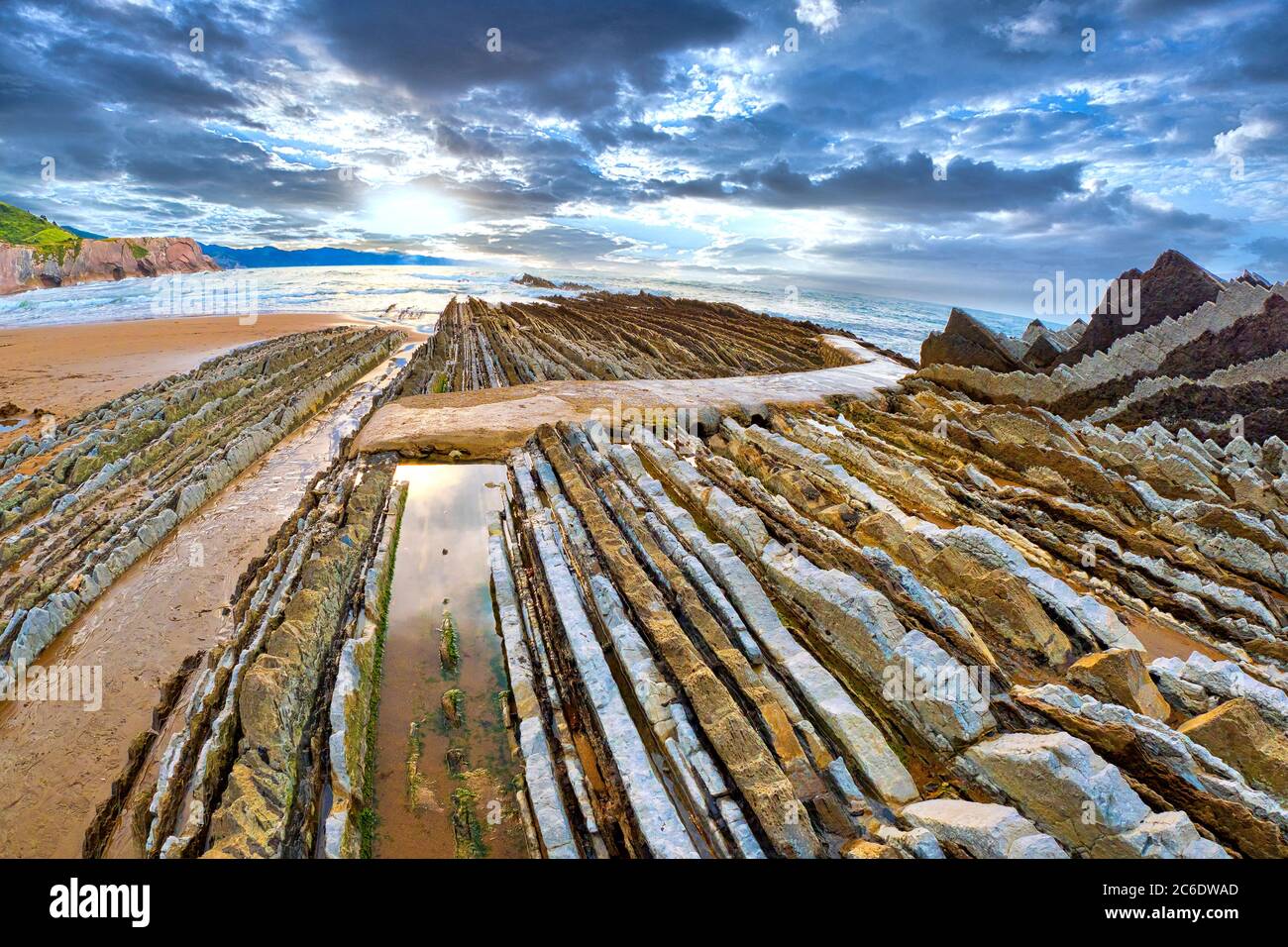 Steeply-tilted Layers of Flysch, Flysch Cliffs, Basque Coast UNESCO ...