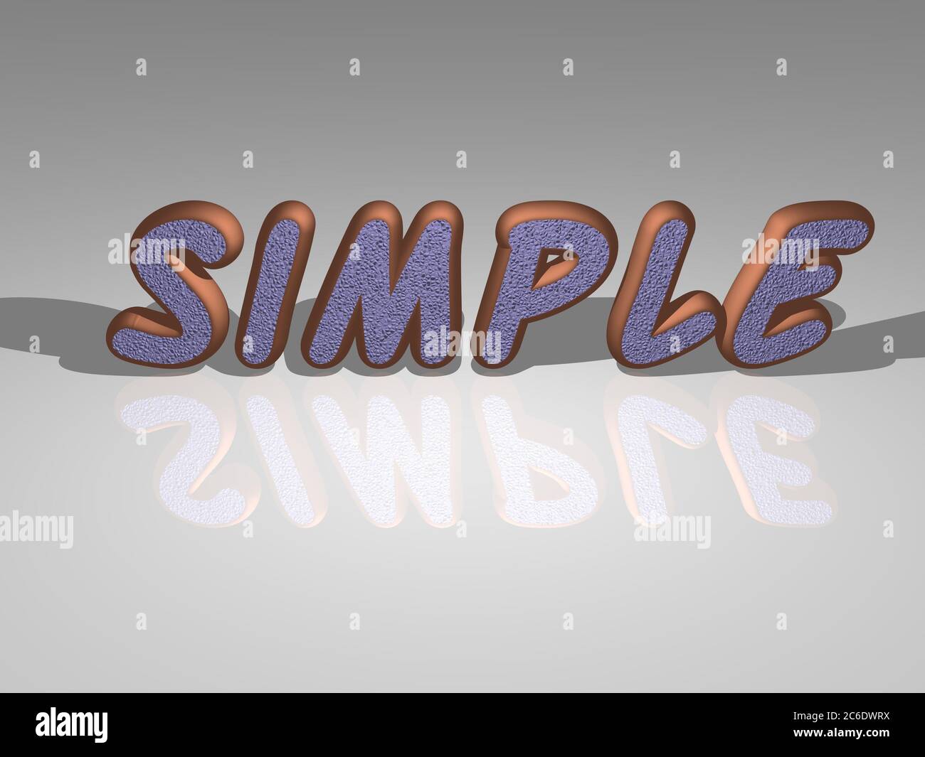 SIMPLE in 3D illustration with light perspective and shadow, and image ...
