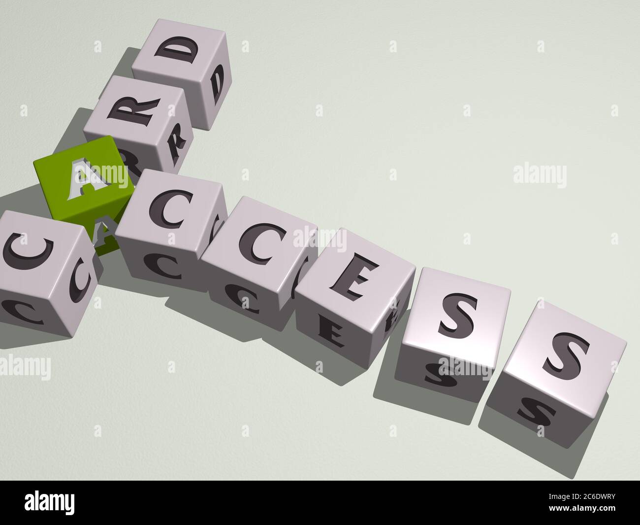 combination of ACCESS CARD built by cubic letters from the top ...