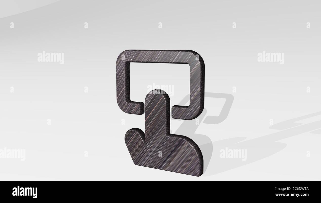 TOUCHPAD FINGER casting shadow with two lights. 3D illustration of ...