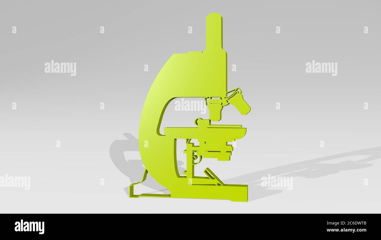 LAB MICROSCOPE from a perspective with the shadow. A thick sculpture ...