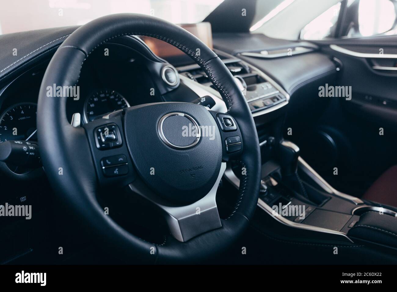 Modern Luxury car inside. Interior of prestige modern car. Modern car ...