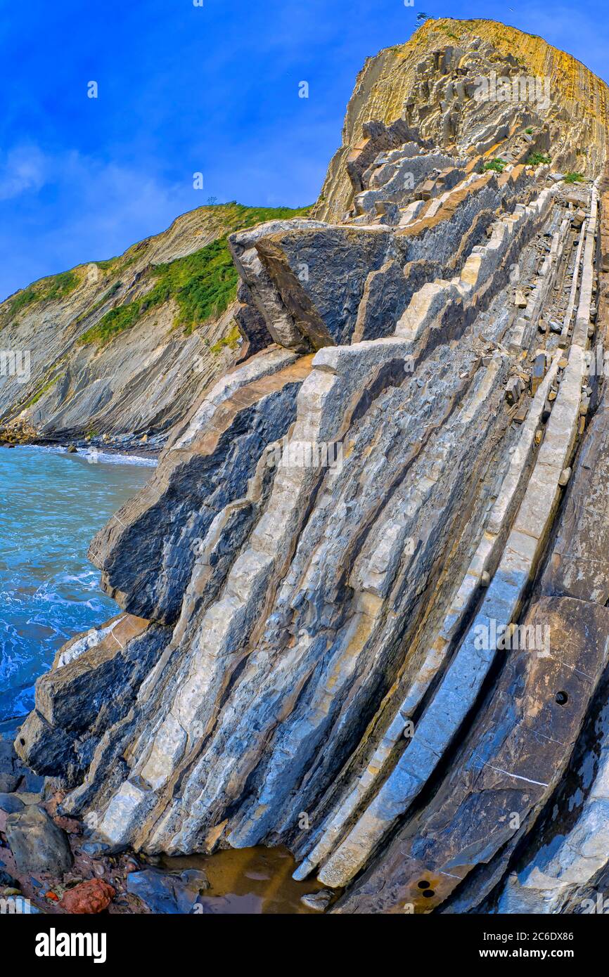 Steeply-tilted Layers of Flysch, Flysch Cliffs, Basque Coast UNESCO ...
