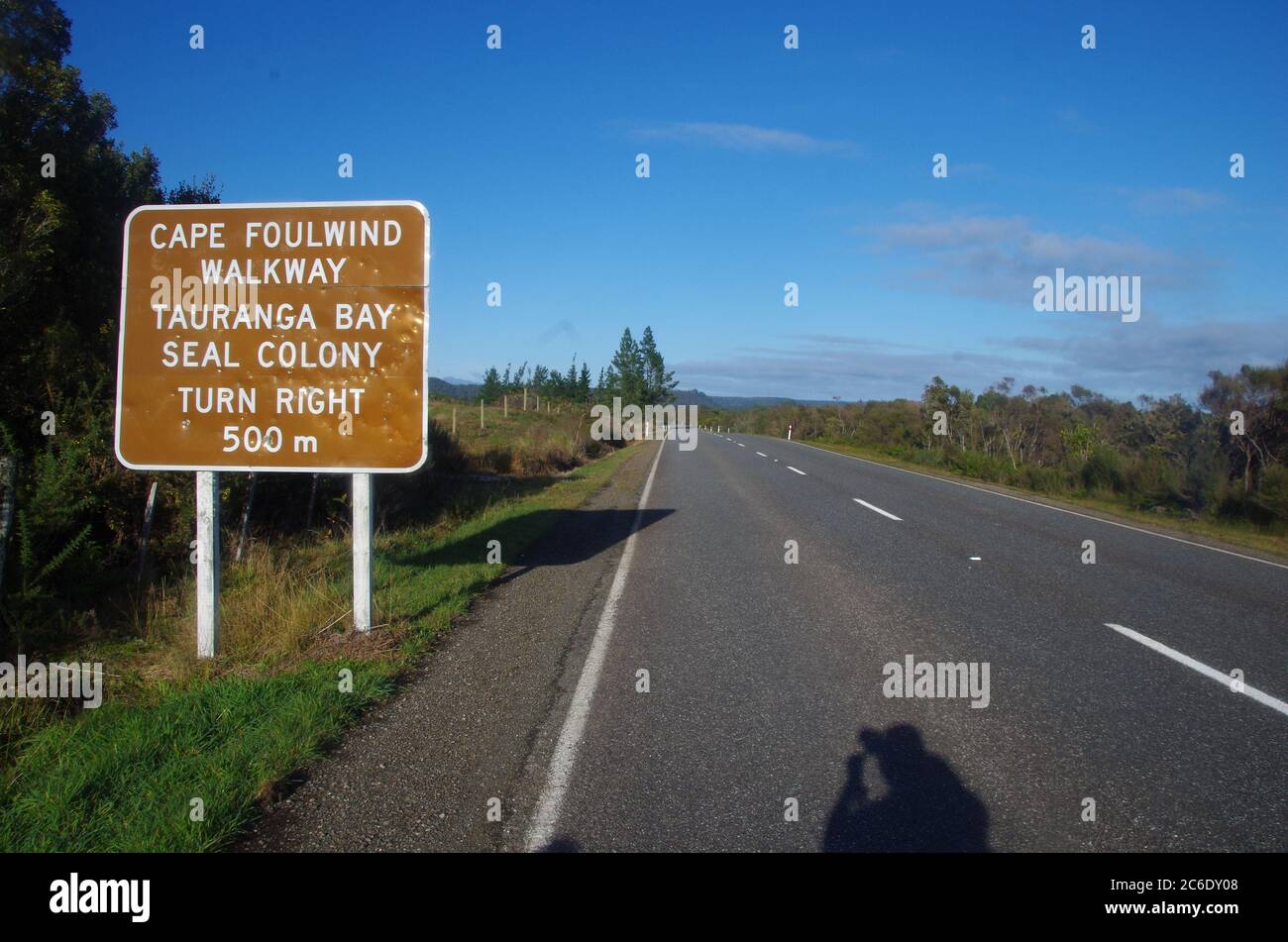 Cape Foulwind Tauranga bay walkway sign. Alternative Te Araroa Trail ...