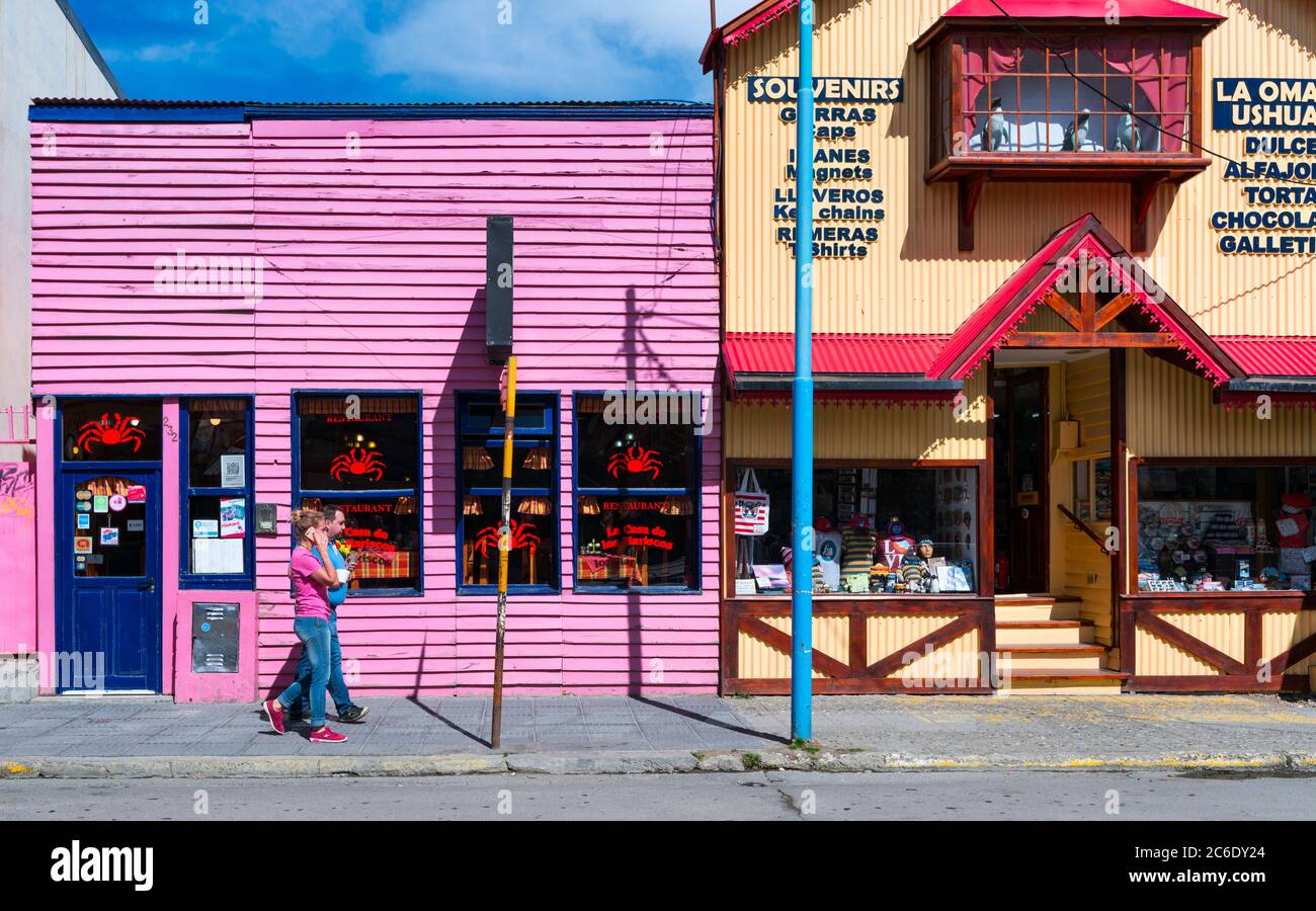 Souvenirs, Ushuaia city, Tierra del Fuego archipelago, Argentina, South ...