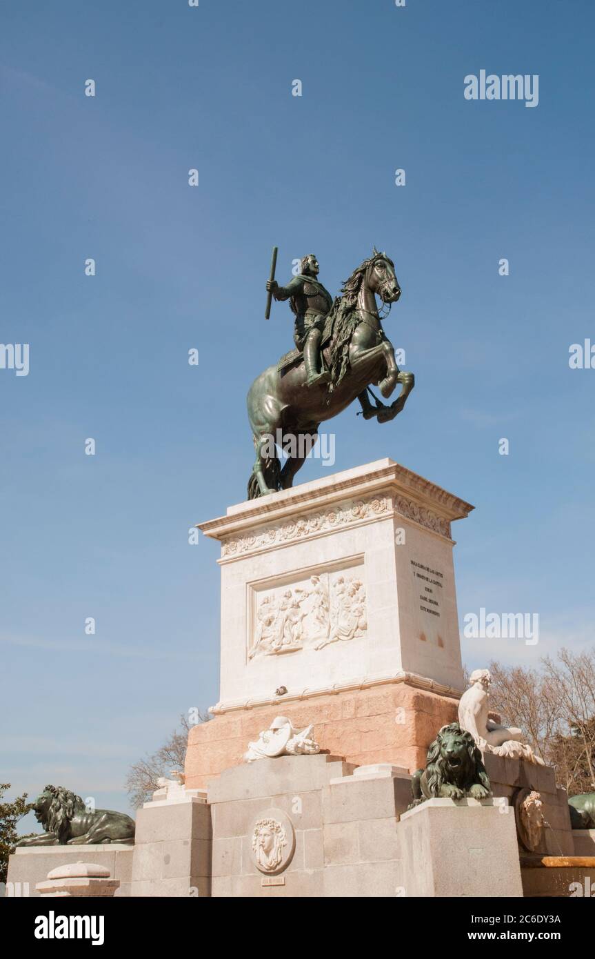 Equestrian statue of King Philip IV of Spain Plaza Oriente Madrid Spain ...