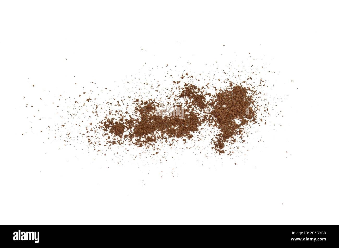 Pile of fresh ground coffee powder isolated on white Stock Photo - Alamy