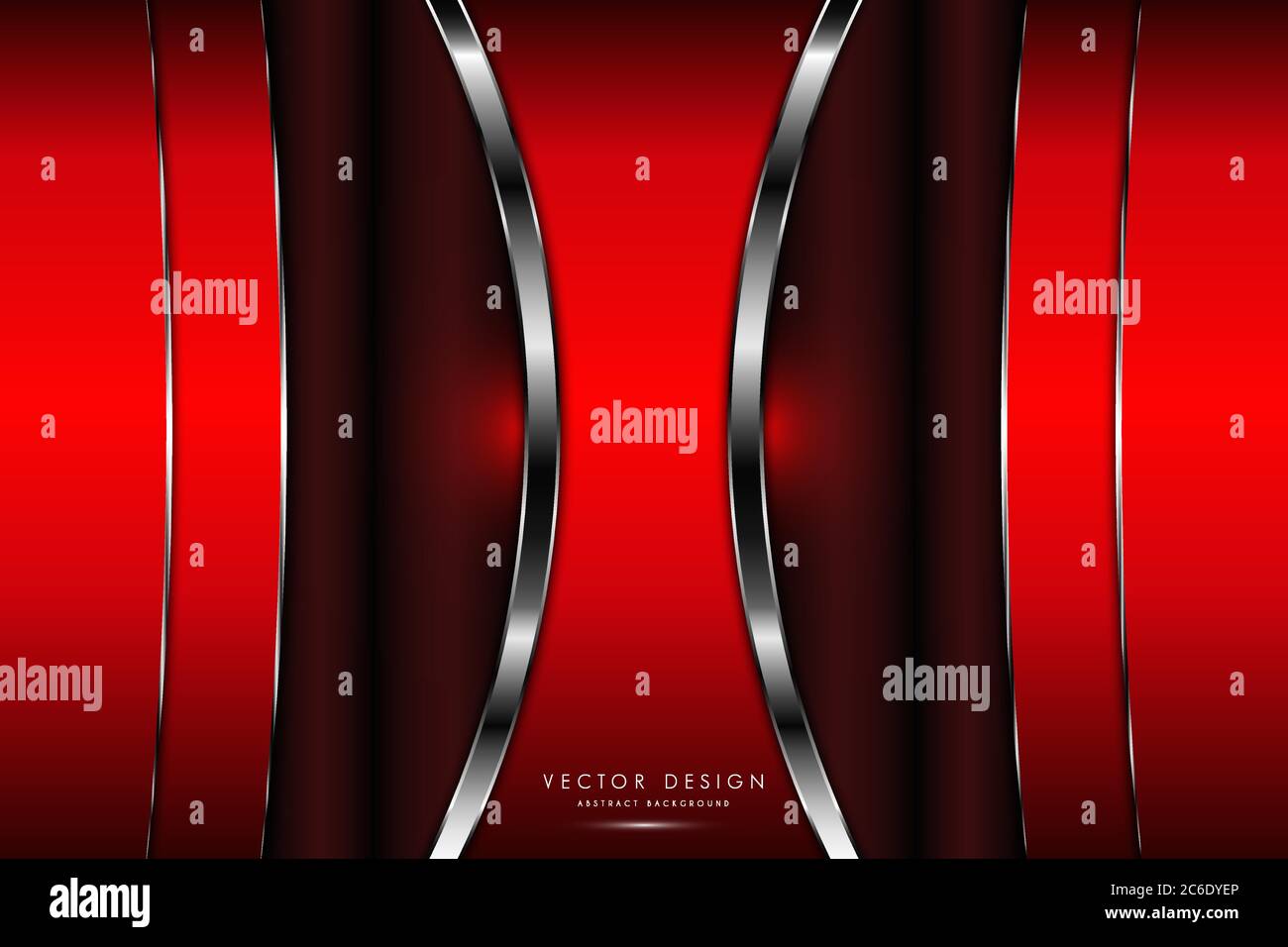 Metallic background.Red and silver with glow light.Metal technology ...