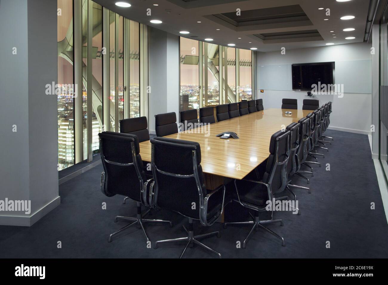 Empty conference room at night Stock Photo - Alamy