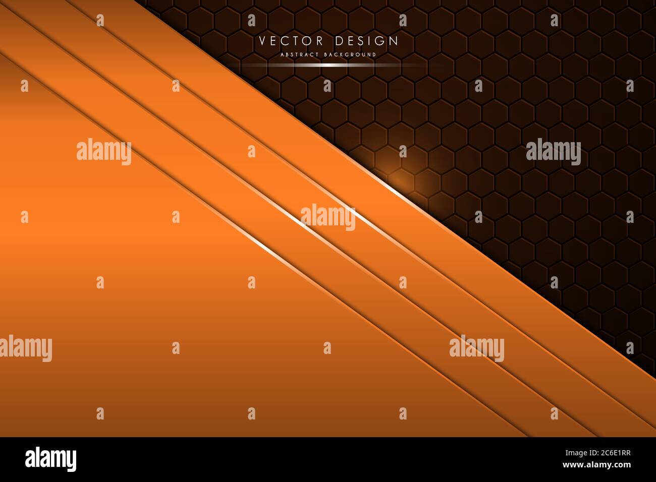 Metallic background.Orange with carbon fiber.polygon shape metal ...