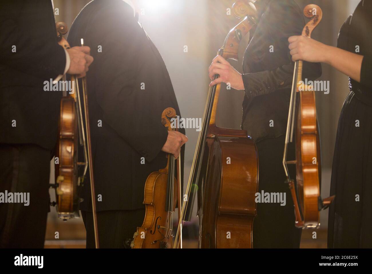 Classical musicians holding instruments Stock Photo - Alamy