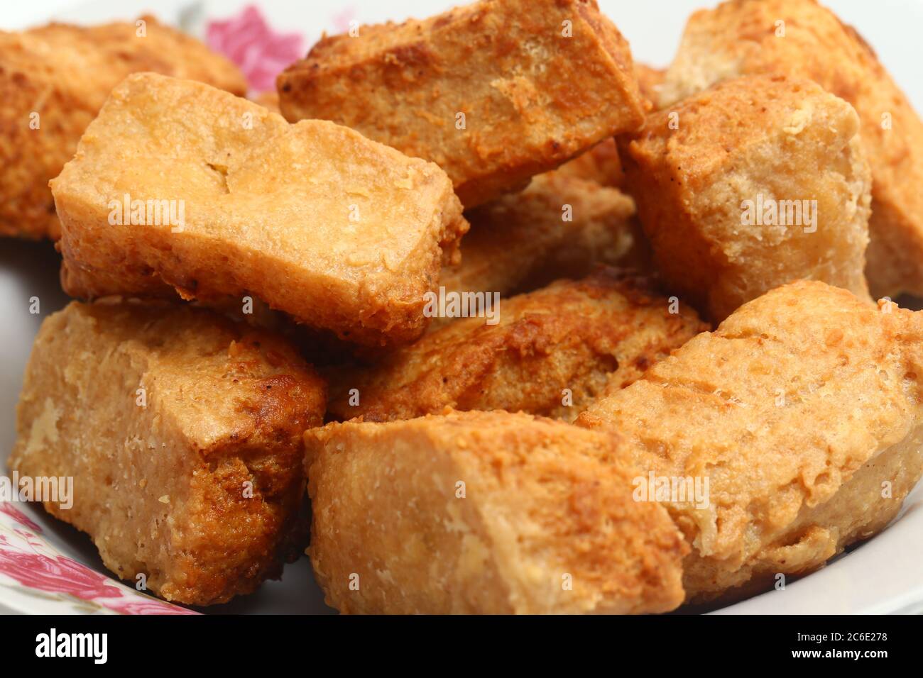 Indonesian Traditional Fried Food Tofu or Tahu isolated on white ...