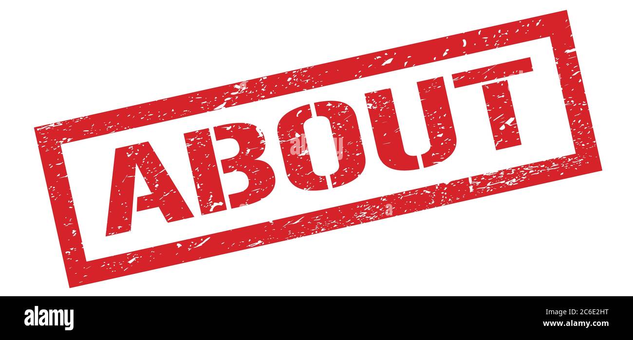 ABOUT red grungy rectangle stamp sign Stock Photo - Alamy