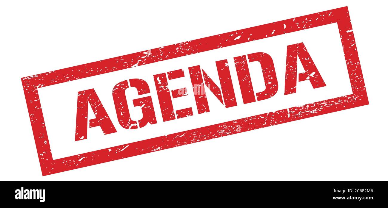 AGENDA red grungy rectangle stamp sign Stock Photo - Alamy