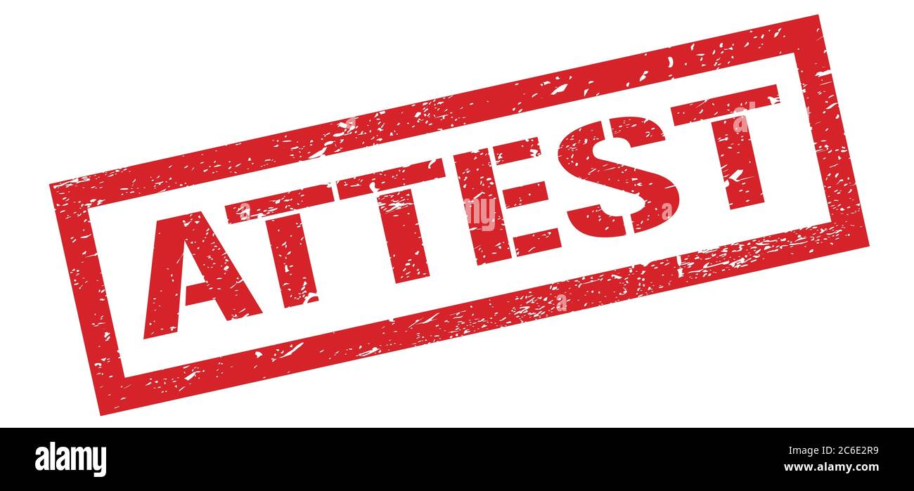 ATTEST red grungy rectangle stamp sign Stock Photo - Alamy