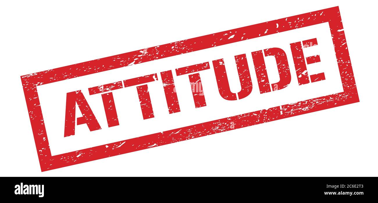 ATTITUDE red grungy rectangle stamp sign Stock Photo - Alamy
