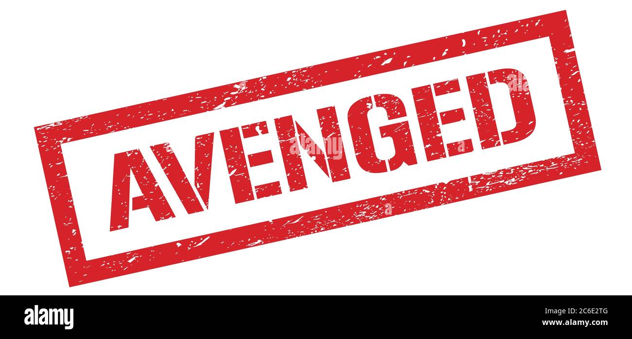 AVENGED red grungy rectangle stamp sign Stock Photo - Alamy