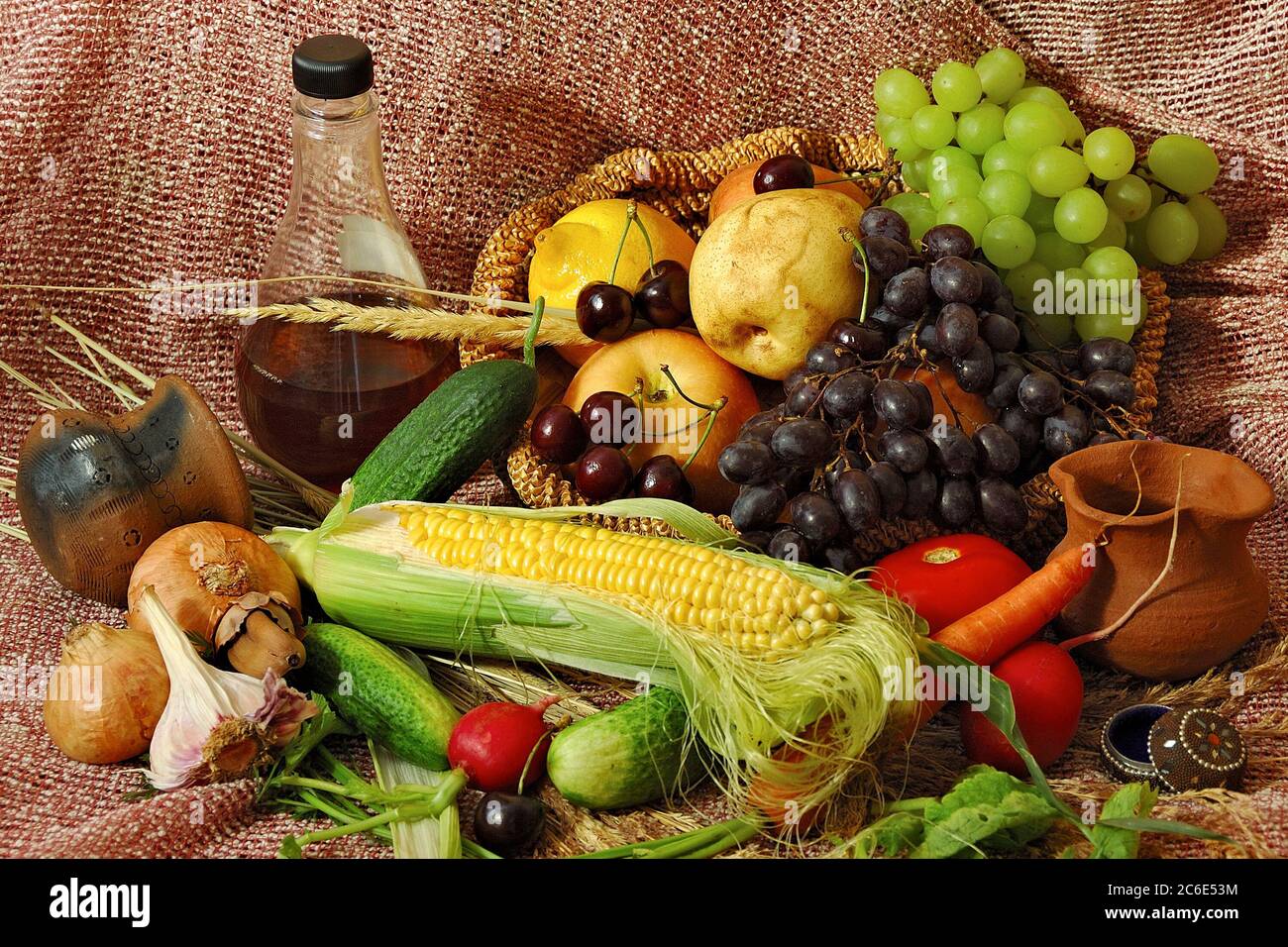 Still life with farm products Stock Photo - Alamy