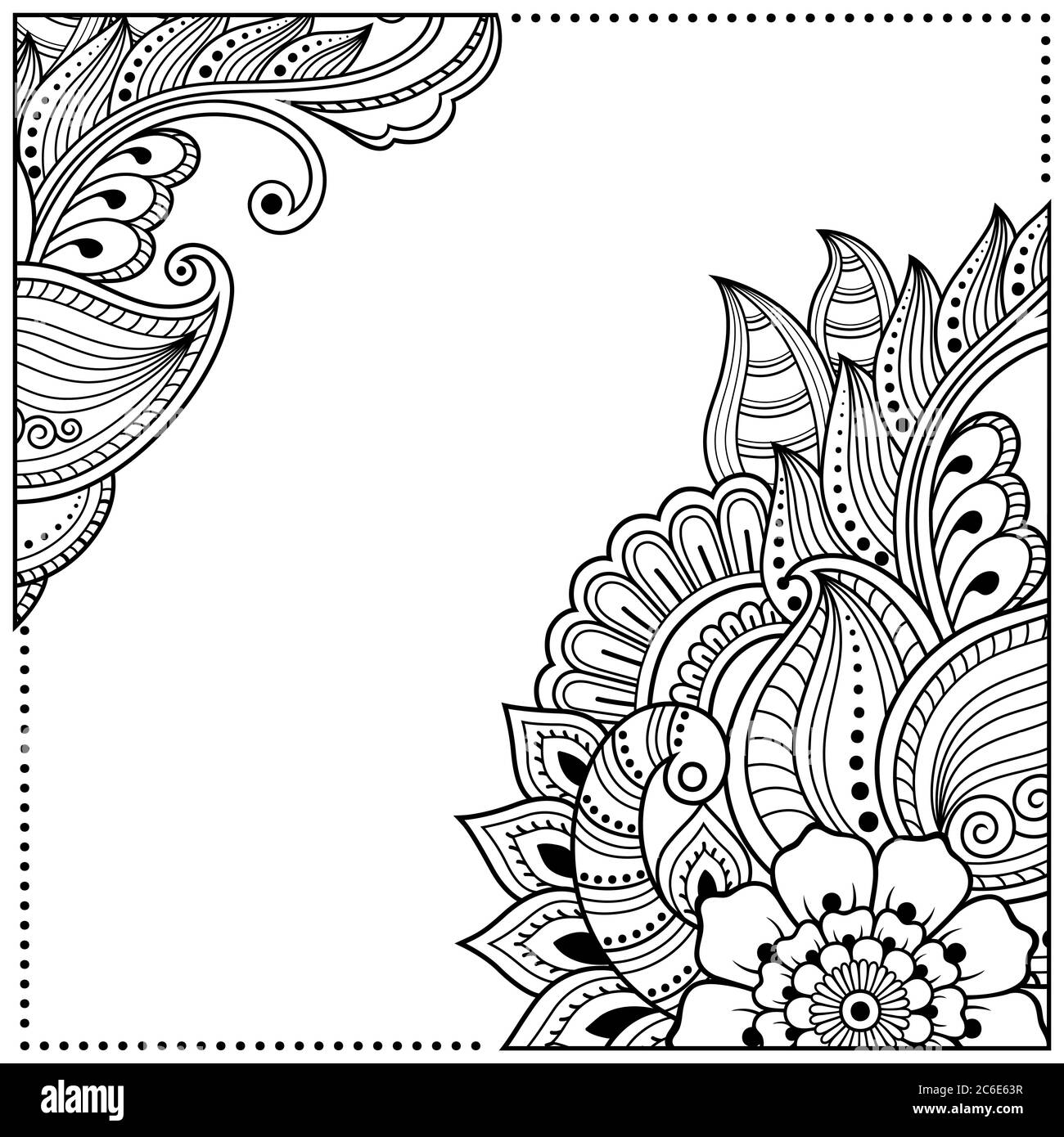 Stylized with henna tattoos decorative pattern for decorating covers ...