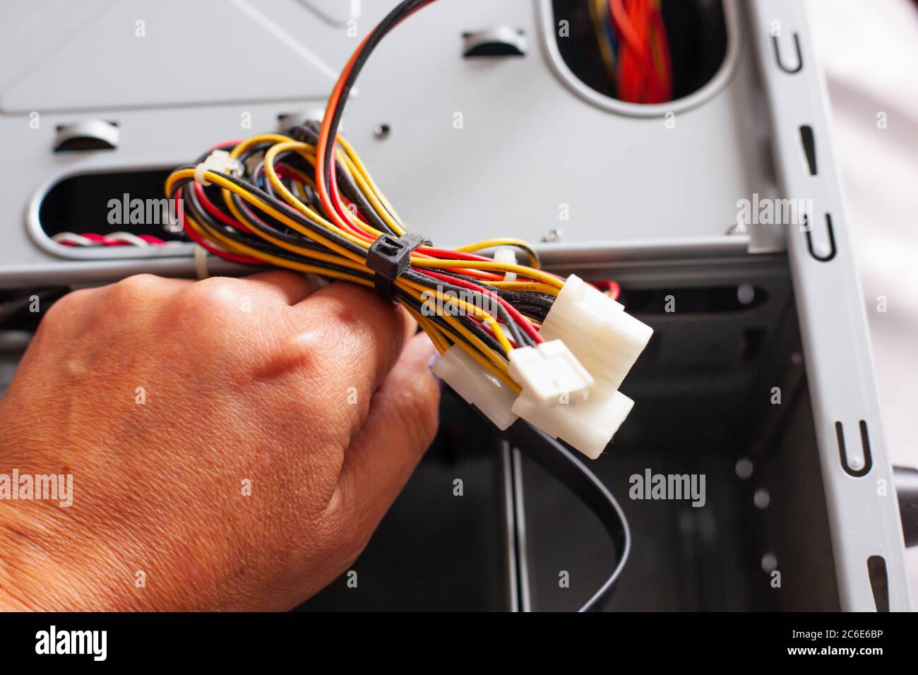 Inside Tech concept - a close-up view of a hand resting on the interior ...