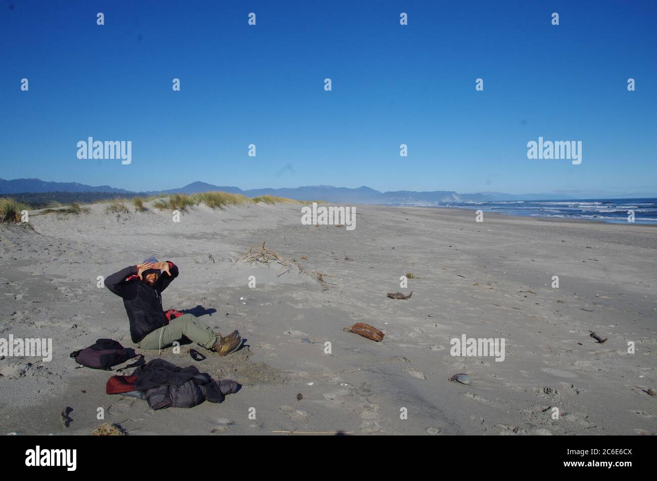 thai female backpacker. Beach. Alternative Te Araroa Trail route ...