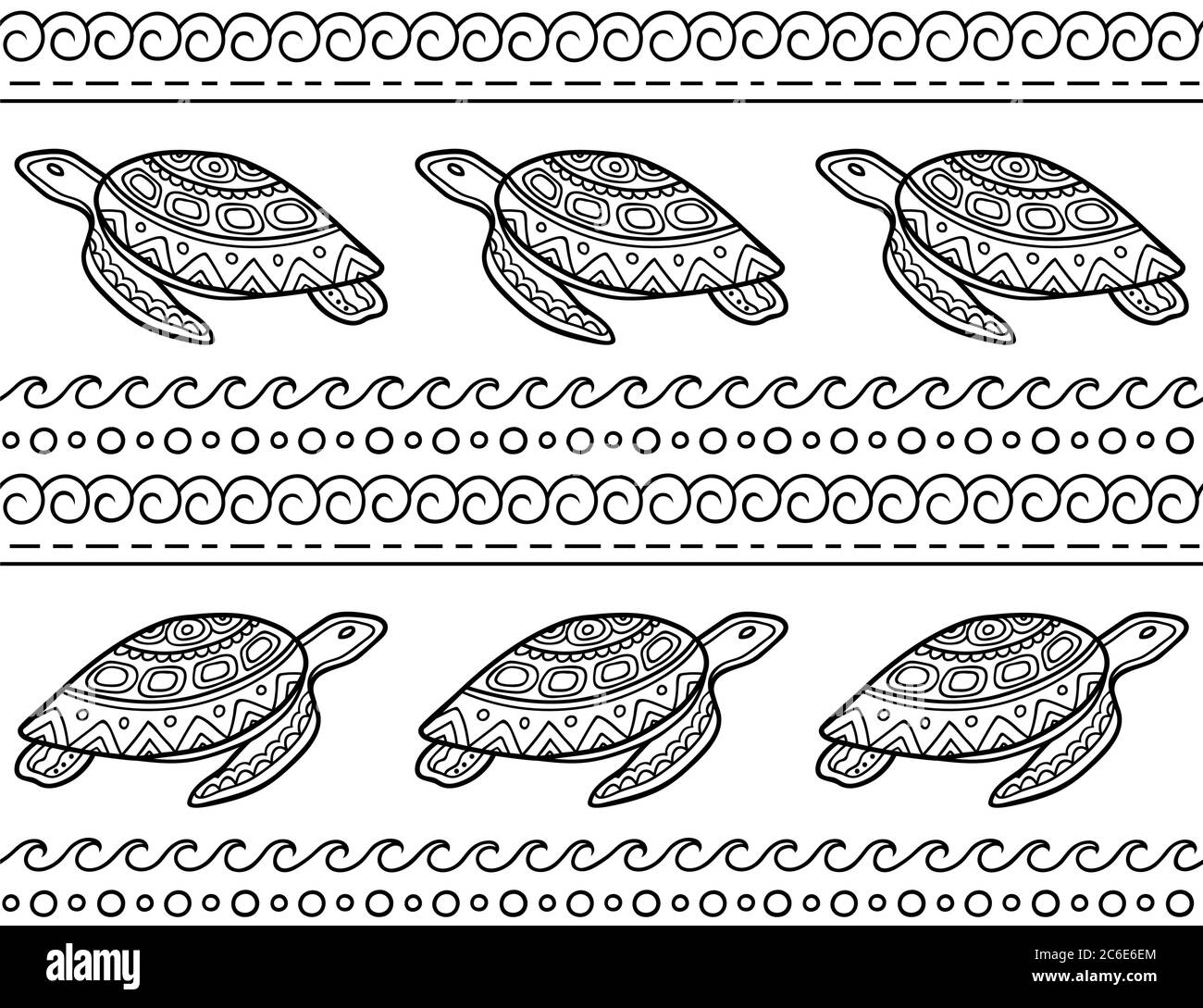 Seamless ornamental nautical theme pattern in ethnic African style ...